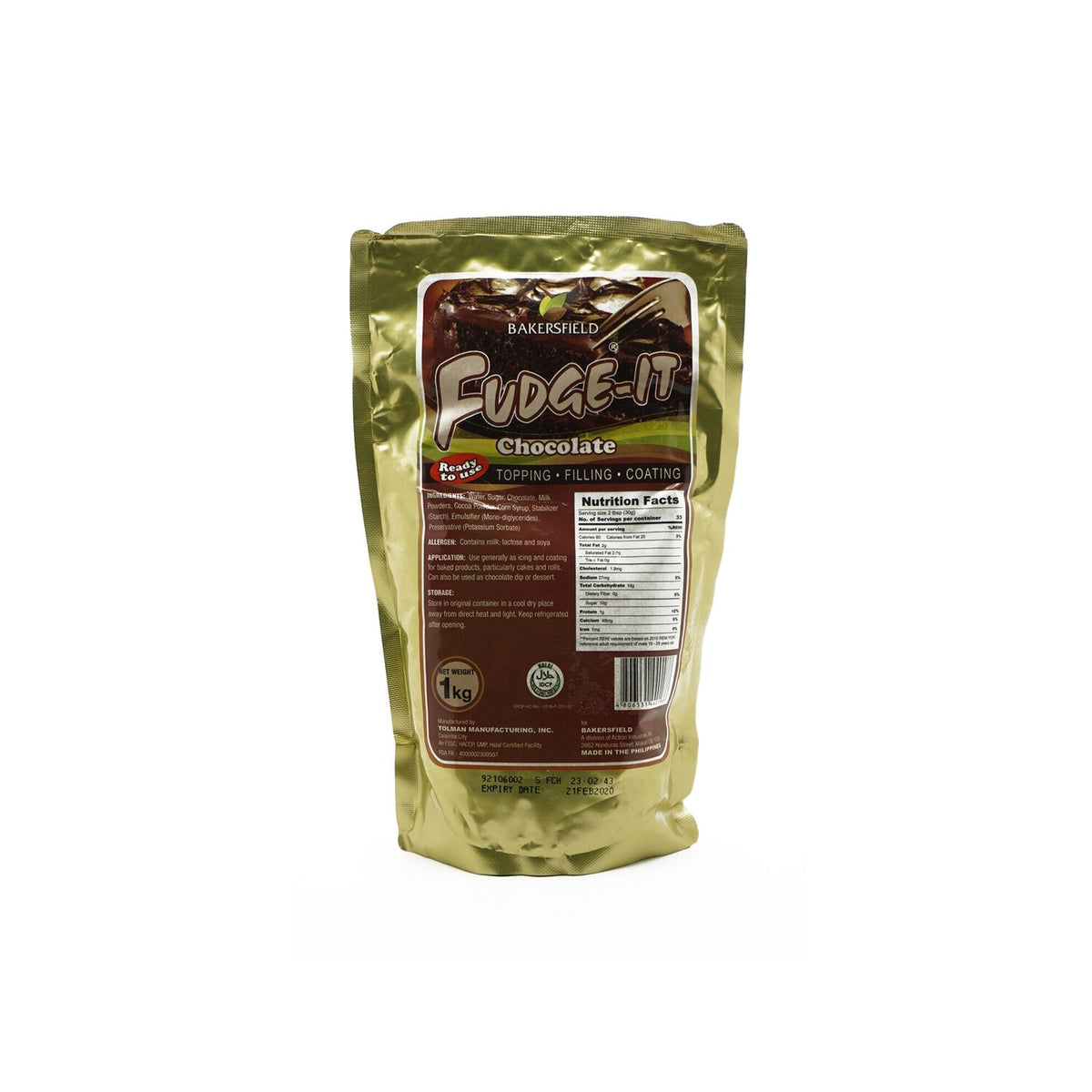 BAKERSFIELD CHOCO FUDGE IT 1KG (C) – Kitchen Convenience: Ingredients ...
