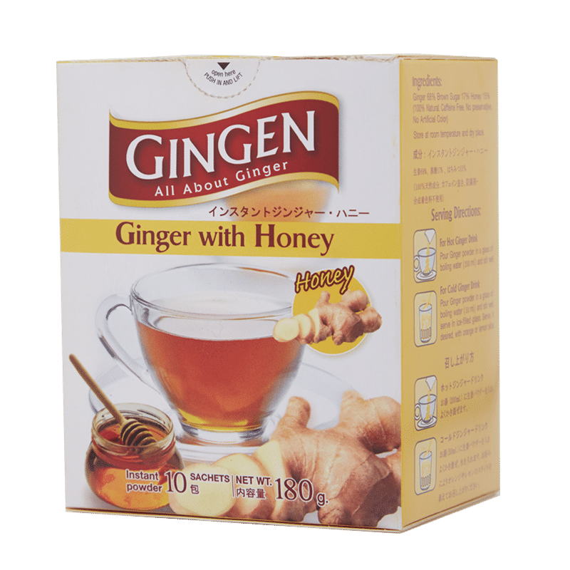 GINGEN 100% GINGER INSTANT POWDER GINGER W HONEY 180G (10SACHETS) (U ...